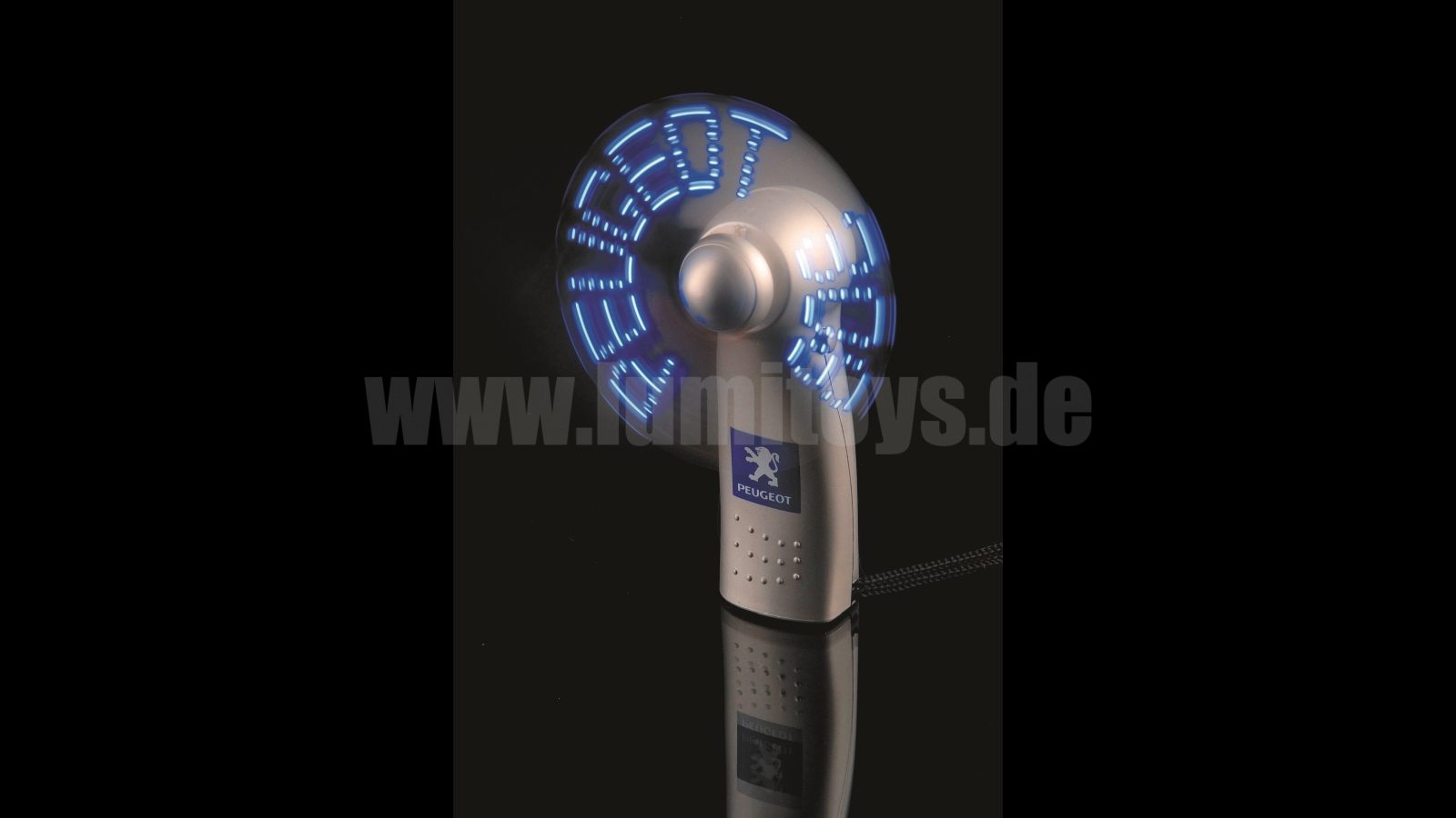 Promo Message Fan, silber, rote LEDs - Lumitoys